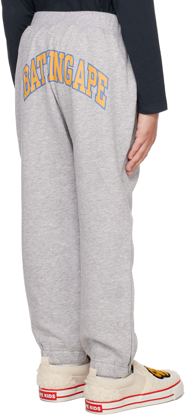 BAPE Kids Gray Ape Head Sweatpants A Bathing Ape