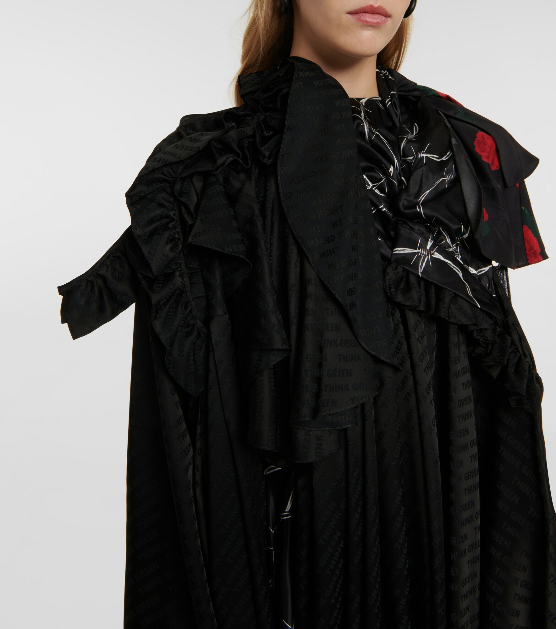 Balenciaga - Deconstructed floral midi dress Balenciaga