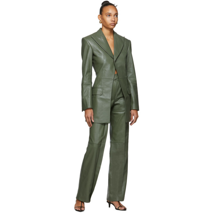 Situationist Green Leather Pants Situationist