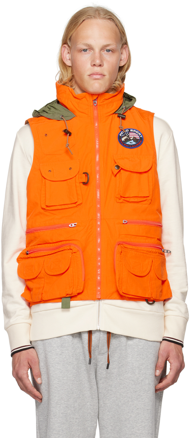 Polo Ralph Lauren Orange Utility Vest Polo Ralph Lauren