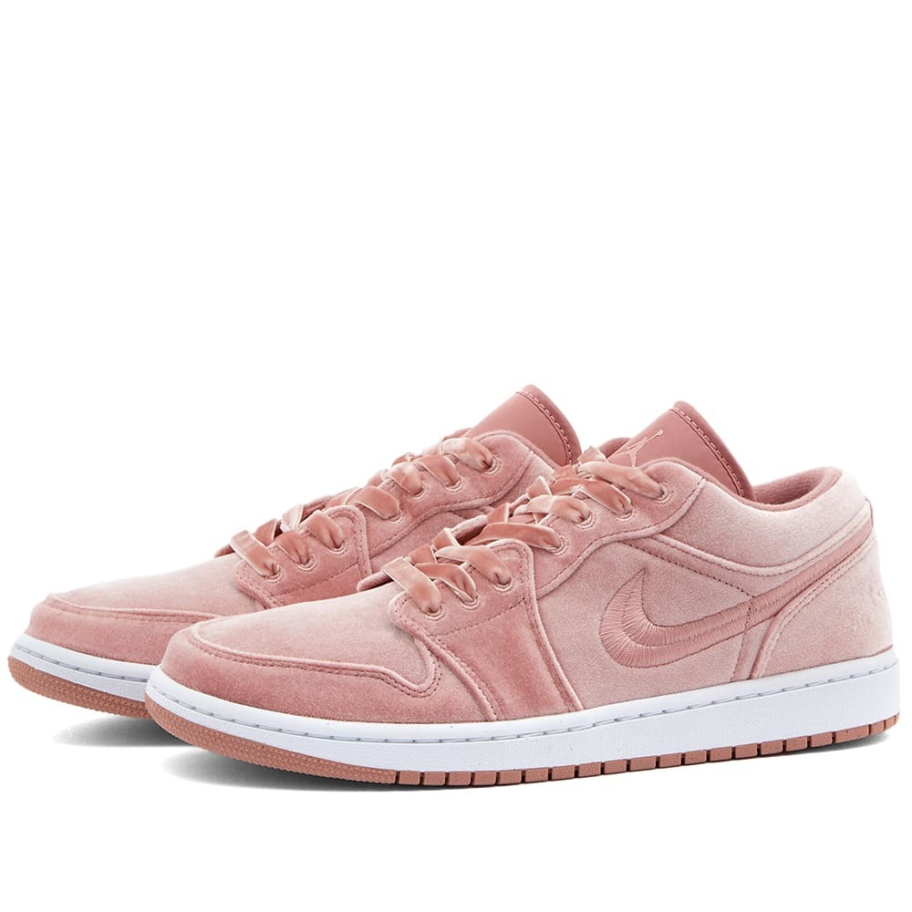 Air Jordan Men's 1 Low SE W Sneakers in Rust Pink/White Nike Jordan Brand