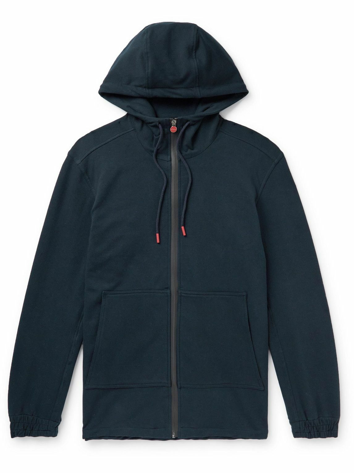 Kiton - Cotton-Blend Jersey Zip-Up Hoodie - Blue Kiton