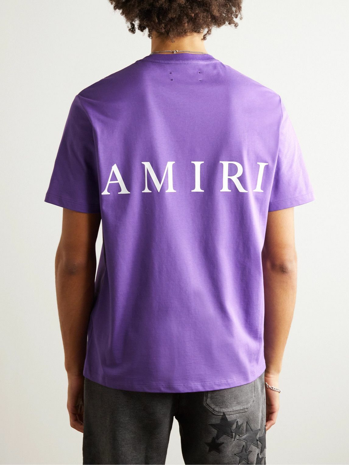 AMIRI - Logo-Print Cotton-Jersey T-Shirt - Purple Amiri