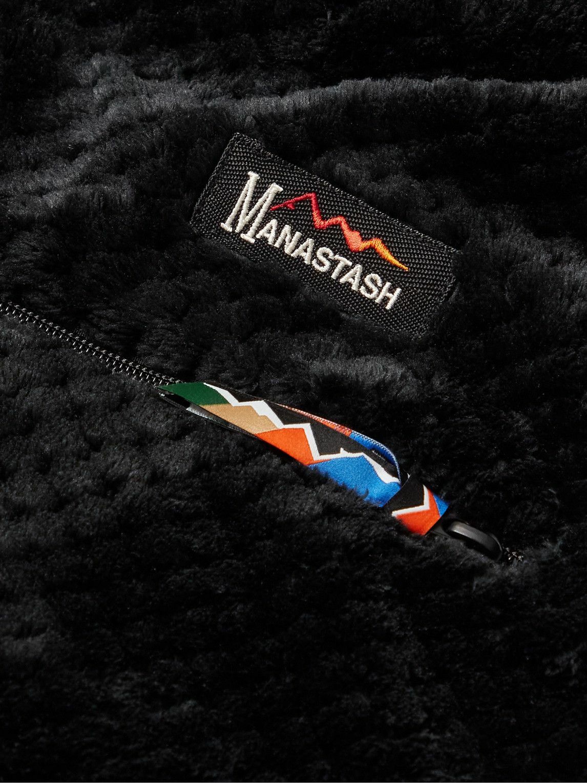 MANASTASH - Logo-Appliquéd Fleece Gilet - Black Manastash