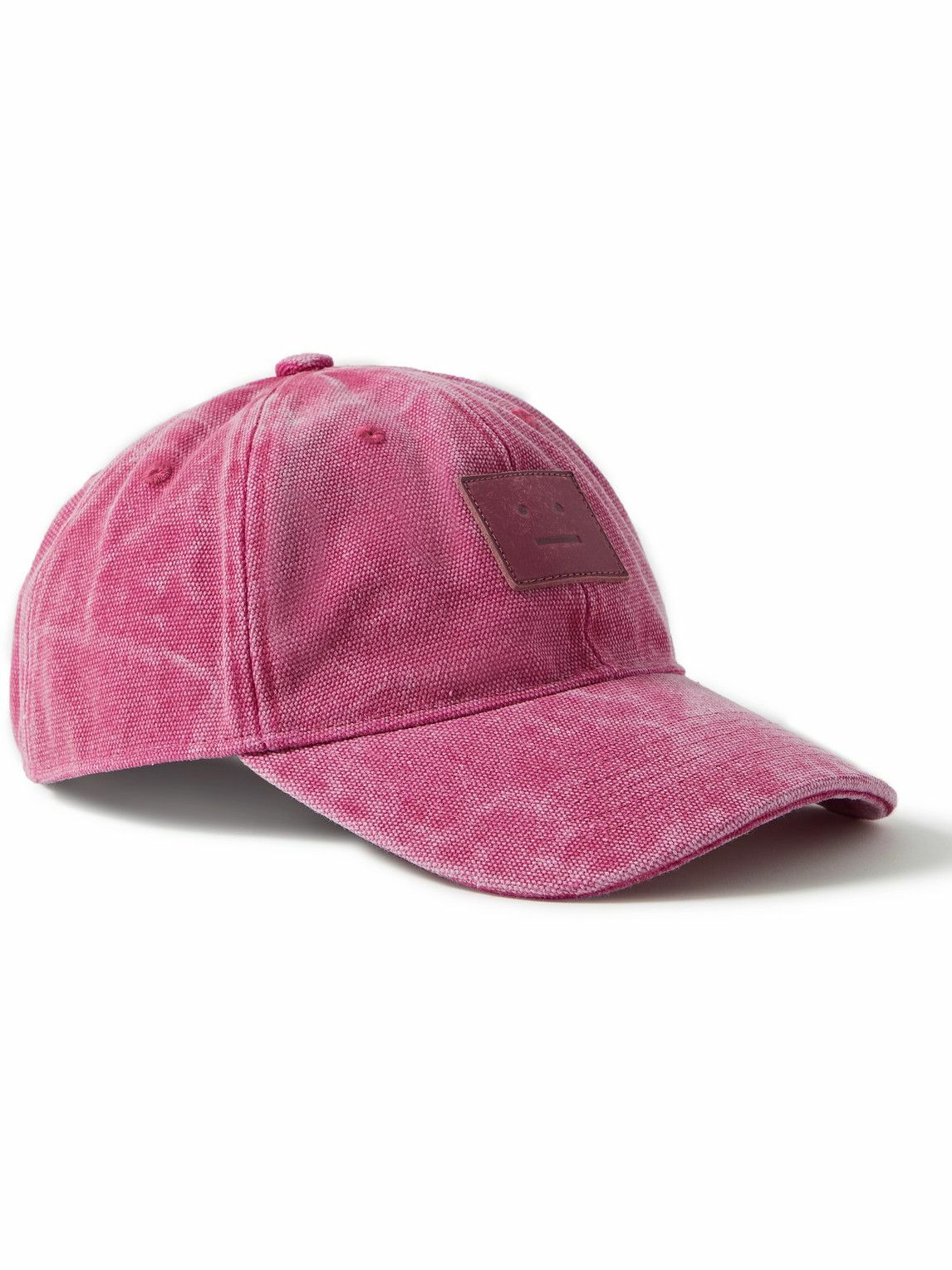 Acne Studios - Leather-Trimmed Distressed Cotton-Canvas Baseball Cap ...