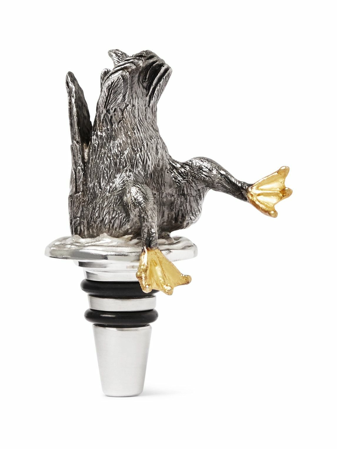 Asprey - Oxidised Sterling Silver Duck Bottle Stopper Asprey
