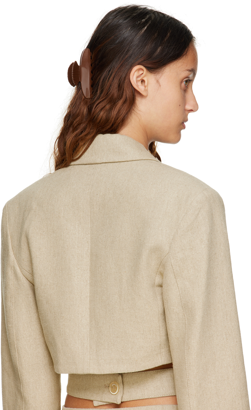 Sophie Buhai Brown Fan Shell Claw Sophie Buhai