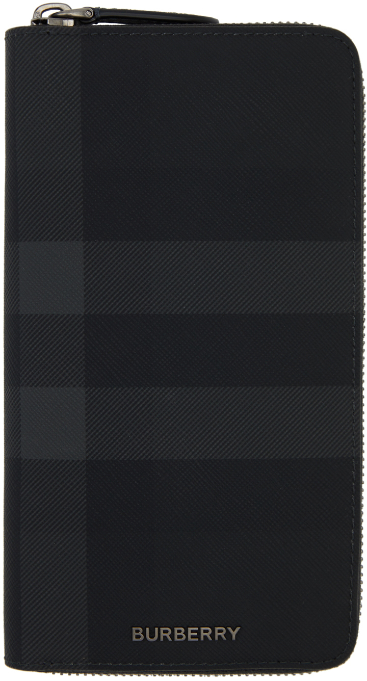 Burberry Black & Gray Check Wallet Burberry