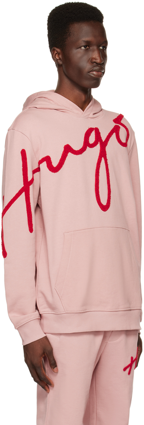 Hugo Pink Oversized Hoodie Hugo Boss