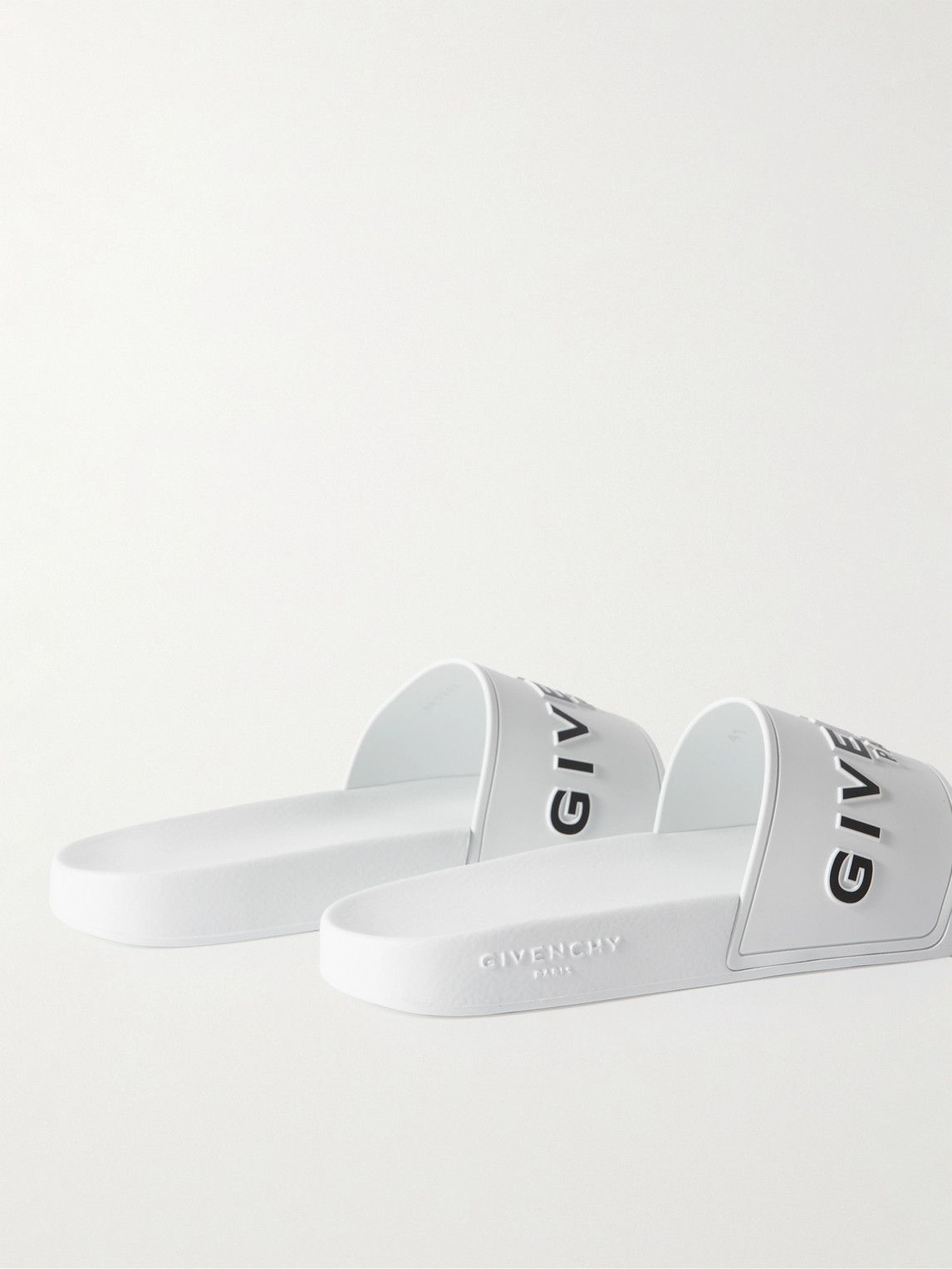 Givenchy - Logo-Embossed Rubber Slides - White Givenchy