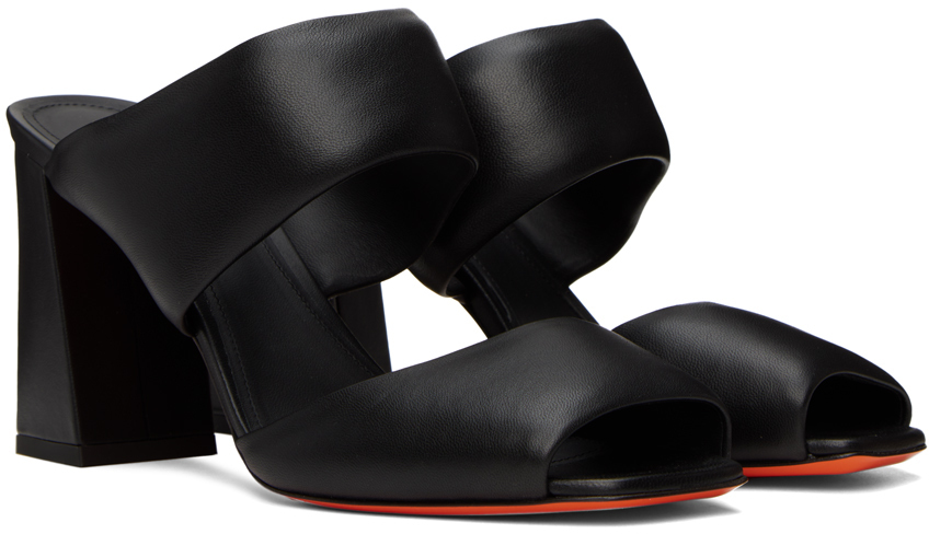 Santoni Black Leather Heels Santoni