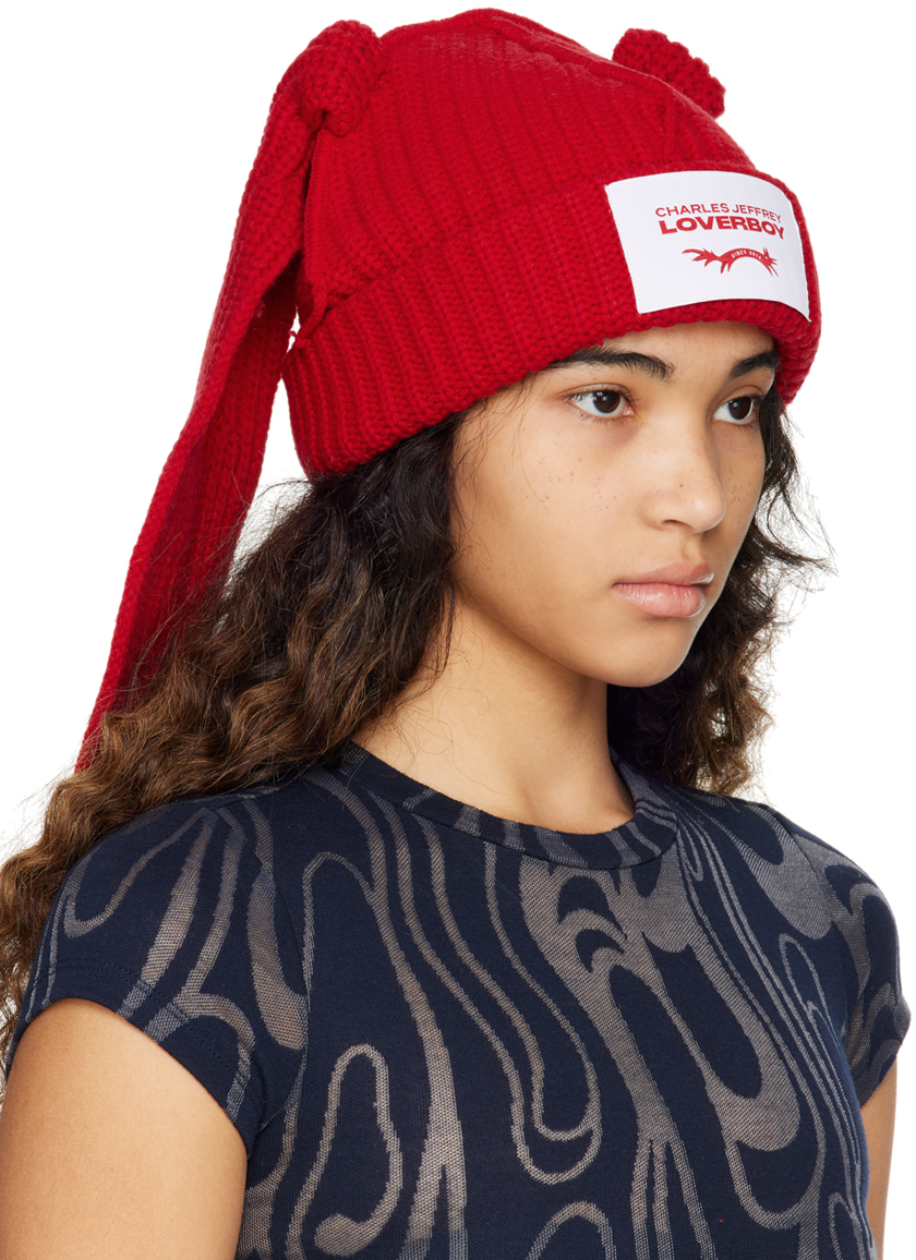 Charles Jeffrey Loverboy Red Chunky Rabbit Beanie Charles Jeffrey Loverboy