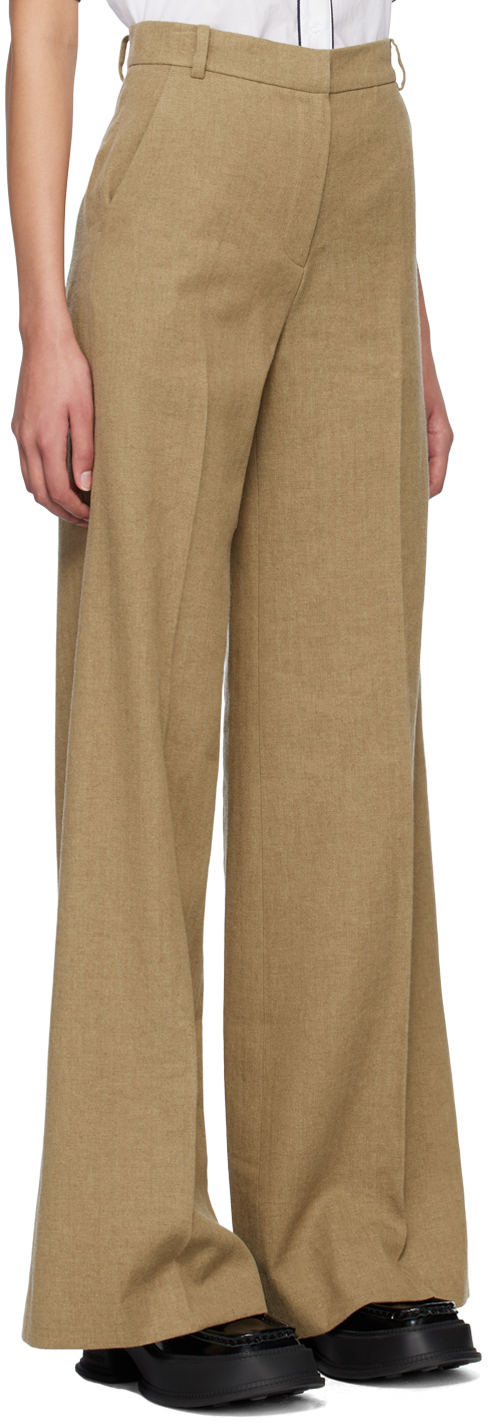 Pushbutton Brown Wide-Legs Trousers Pushbutton