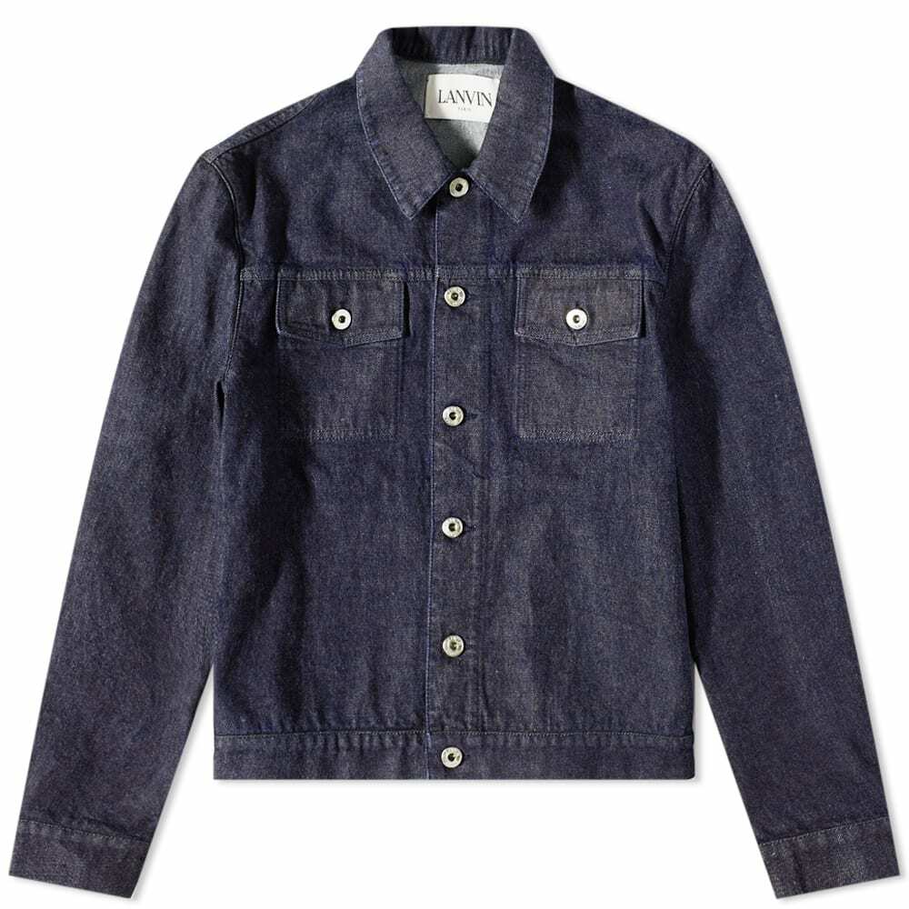 Lanvin Men's Back Print Denim Jacket in Navy Lanvin