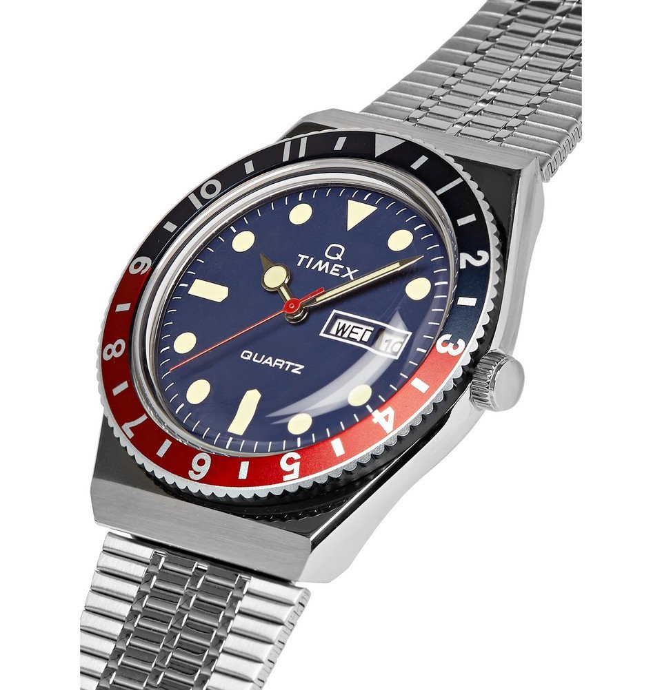 Timex - Q Stainless Steel Watch - Blue Timex