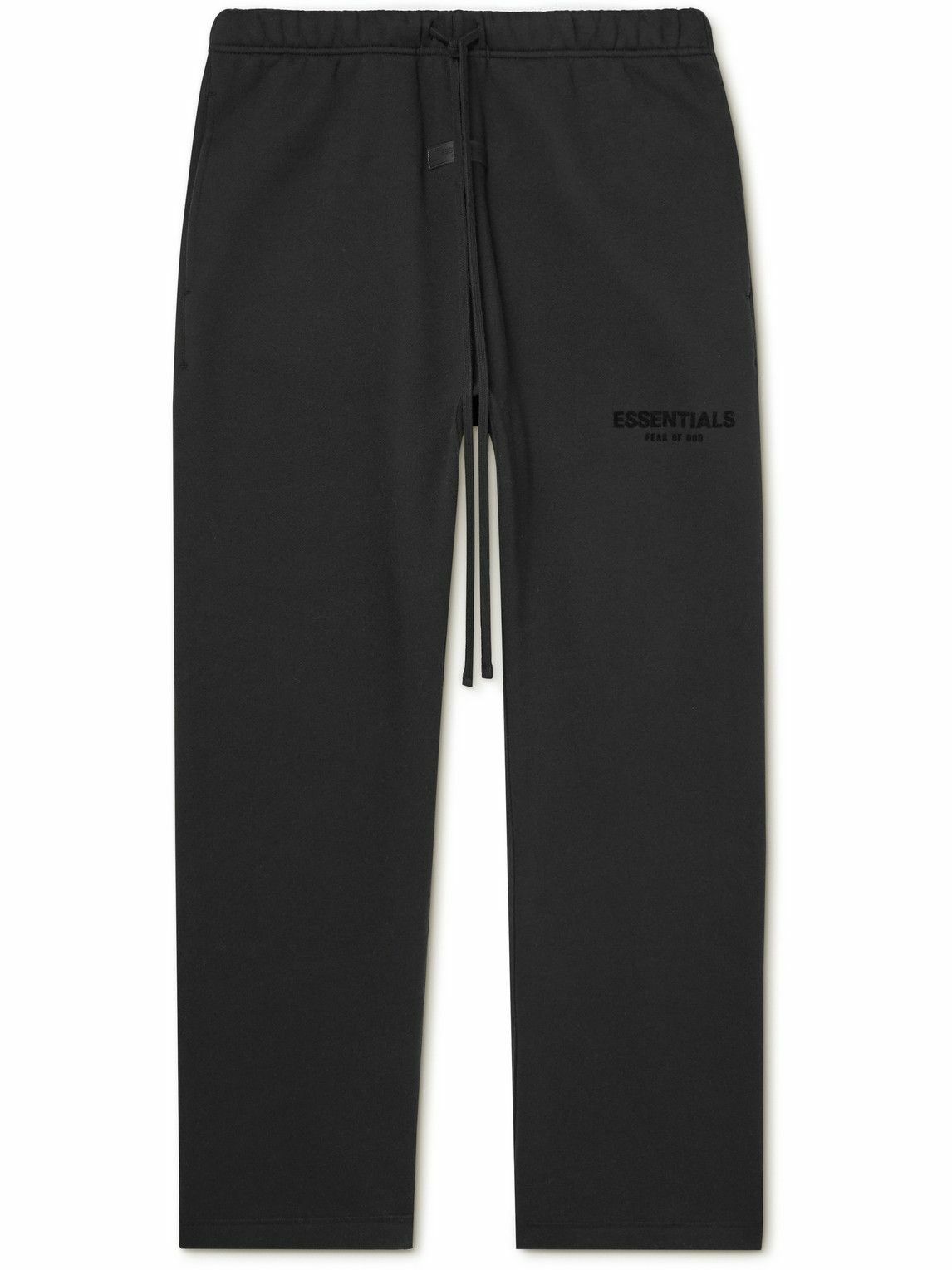 Fear Of God Essentials Straight Leg Logo Flocked Cotton Blend Jersey