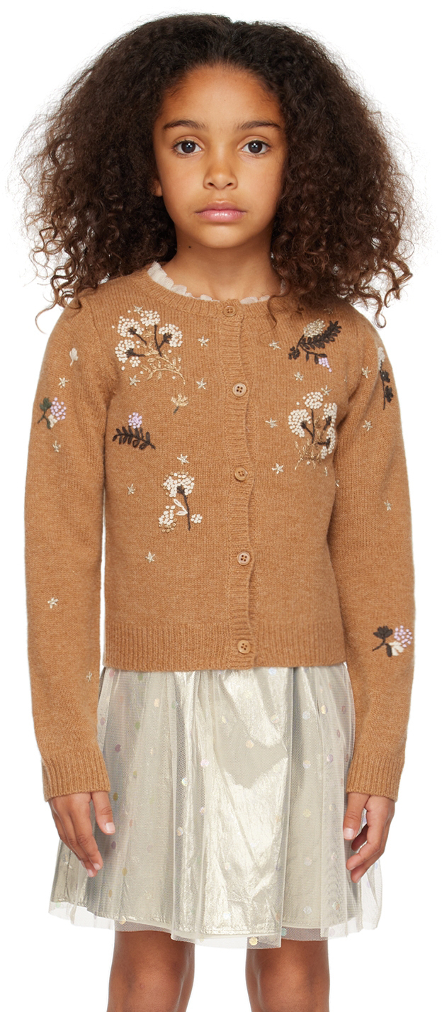 Bonpoint Kids Brown Toesie Cardigan Bonpoint