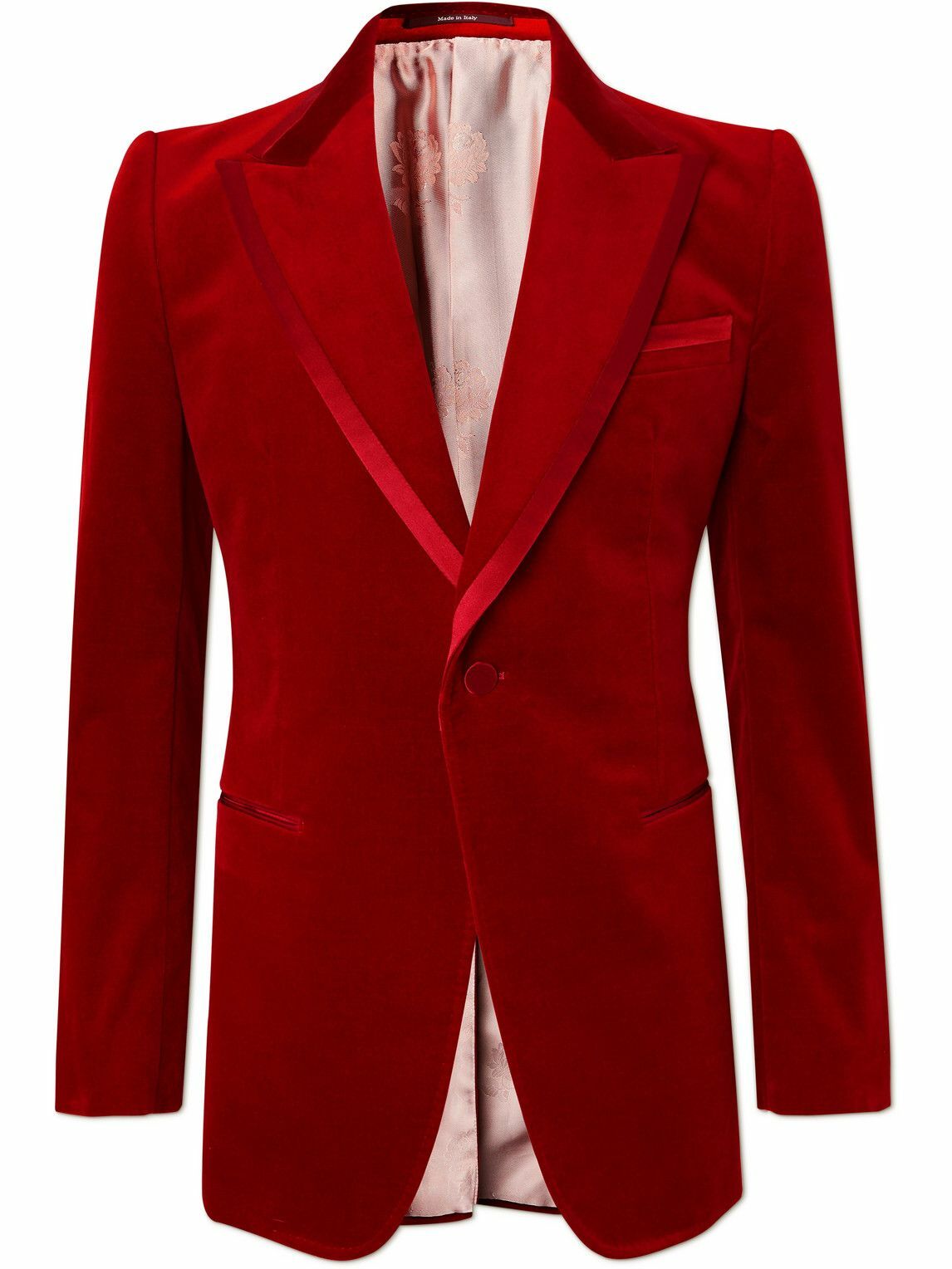 GUCCI - Slim-Fit Silk Satin-Trimmed Cotton-Blend Velvet Tuxedo Jacket ...