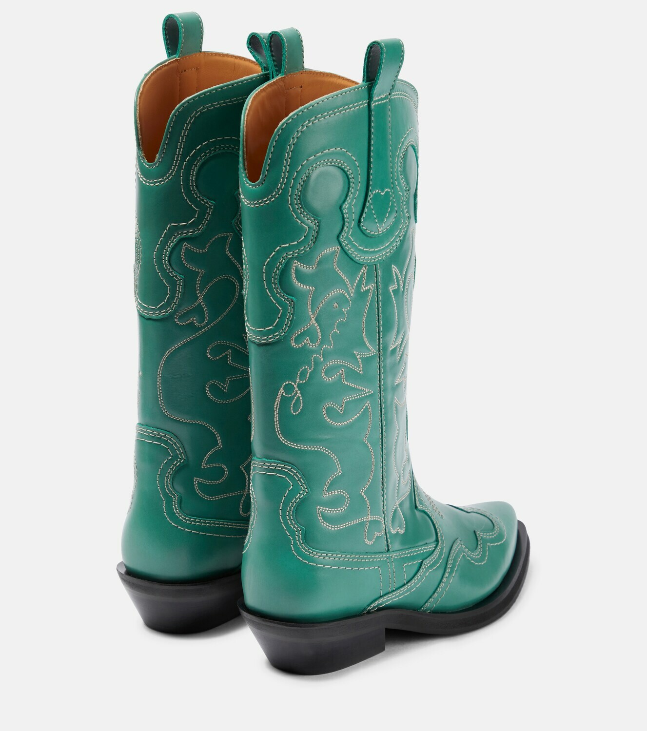 Ganni - Leather cowboy boots GANNI