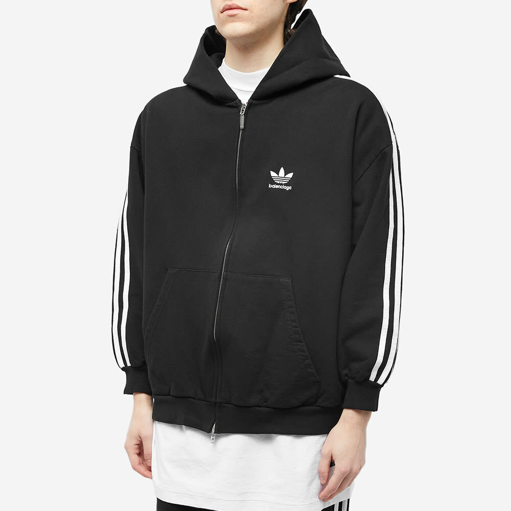 Balenciaga x Adidas Zip-Up Hoody in Black/White Balenciaga