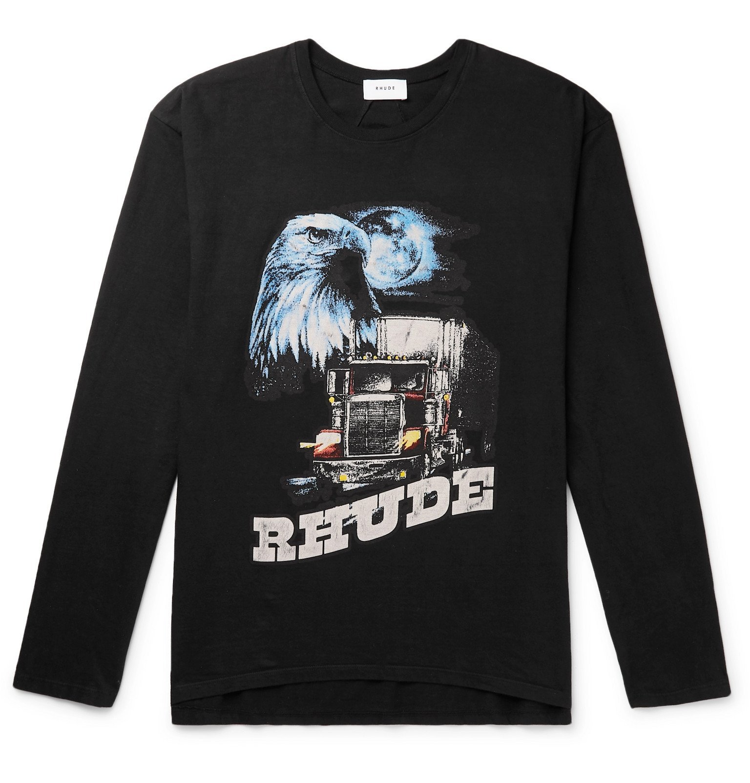 Rhude - Printed Cotton-Jersey T-Shirt - Black Rhude