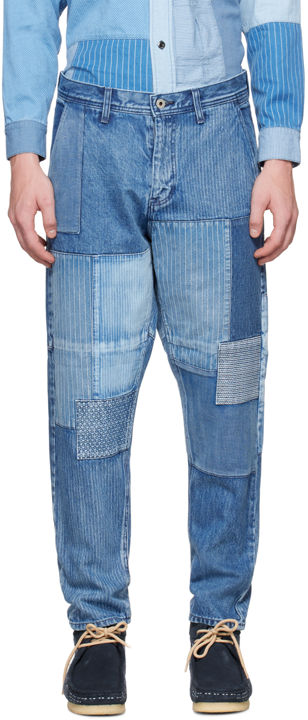 FDMTL Blue Patchwork Jeans FDMTL