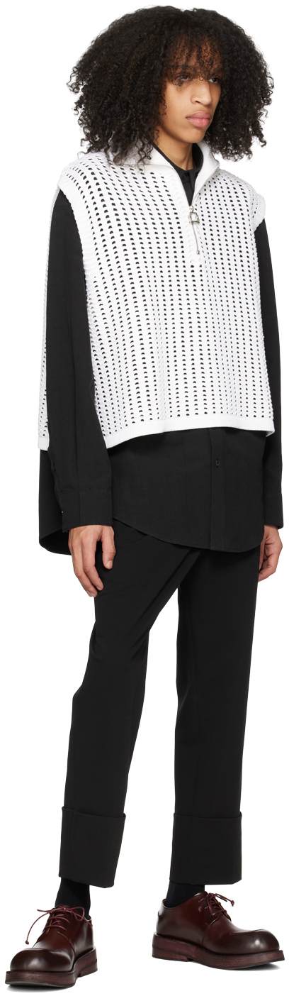 Wooyoungmi White Half-Zip Vest Wooyoungmi