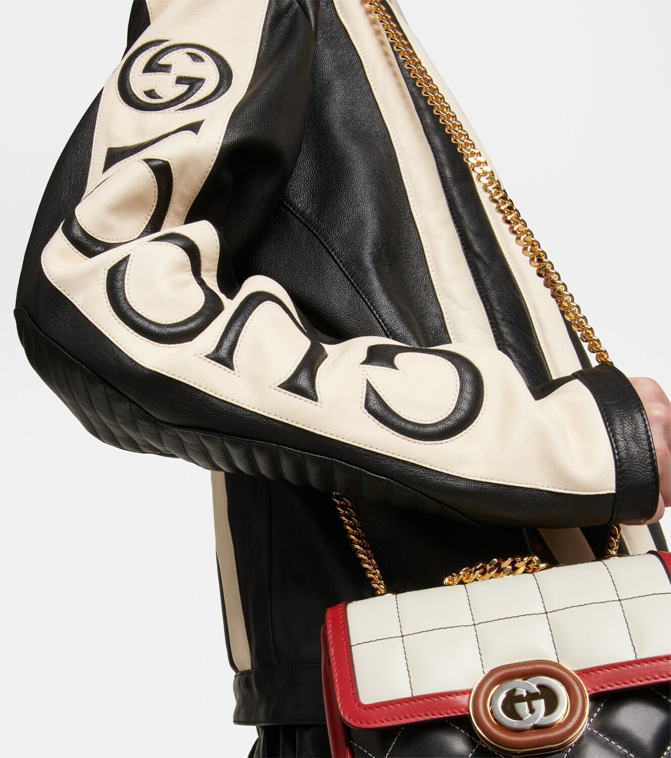 Gucci - Interlocking G leather biker jacket Gucci