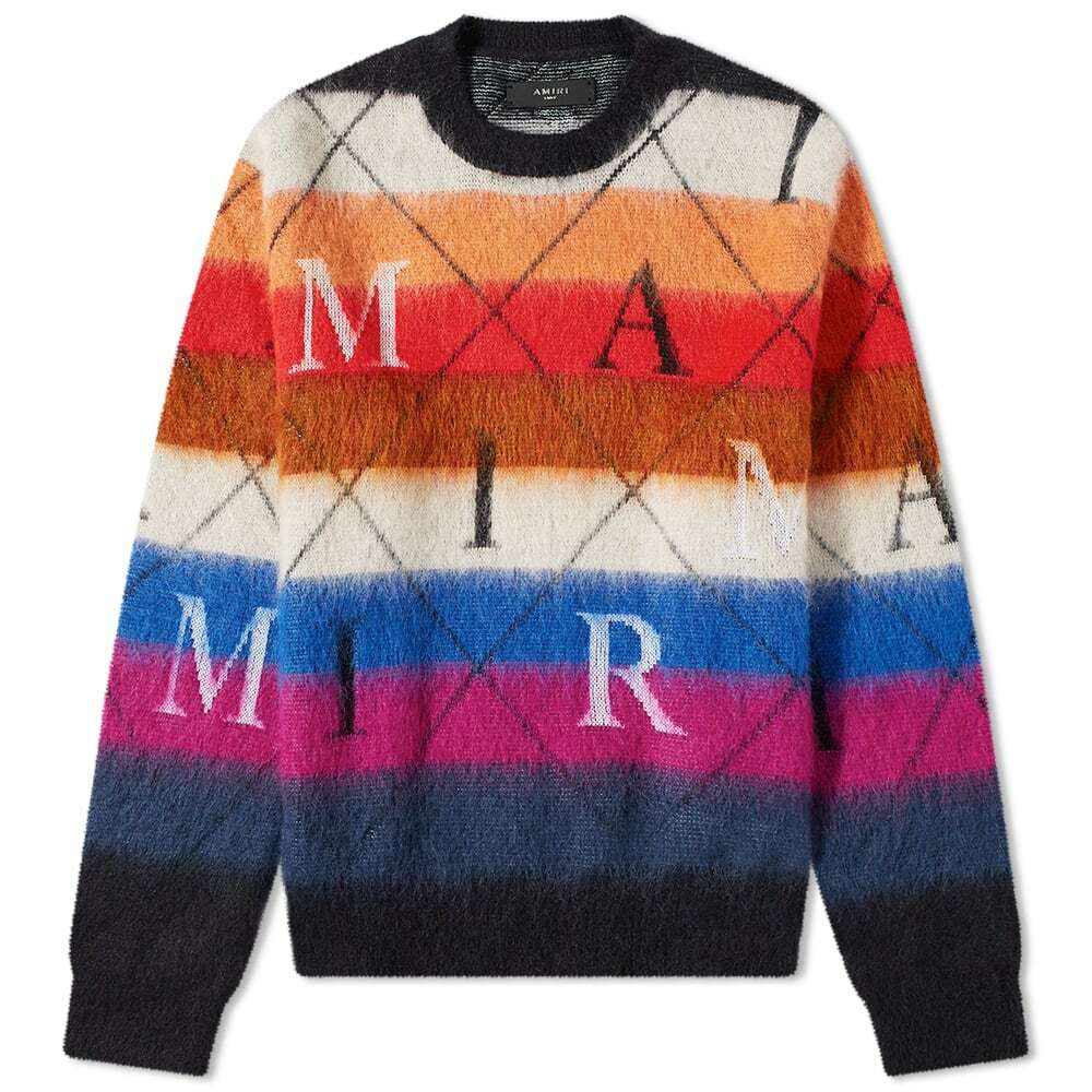 AMIRI Men's Argyle Stripe Crew Sweat in Multi Amiri