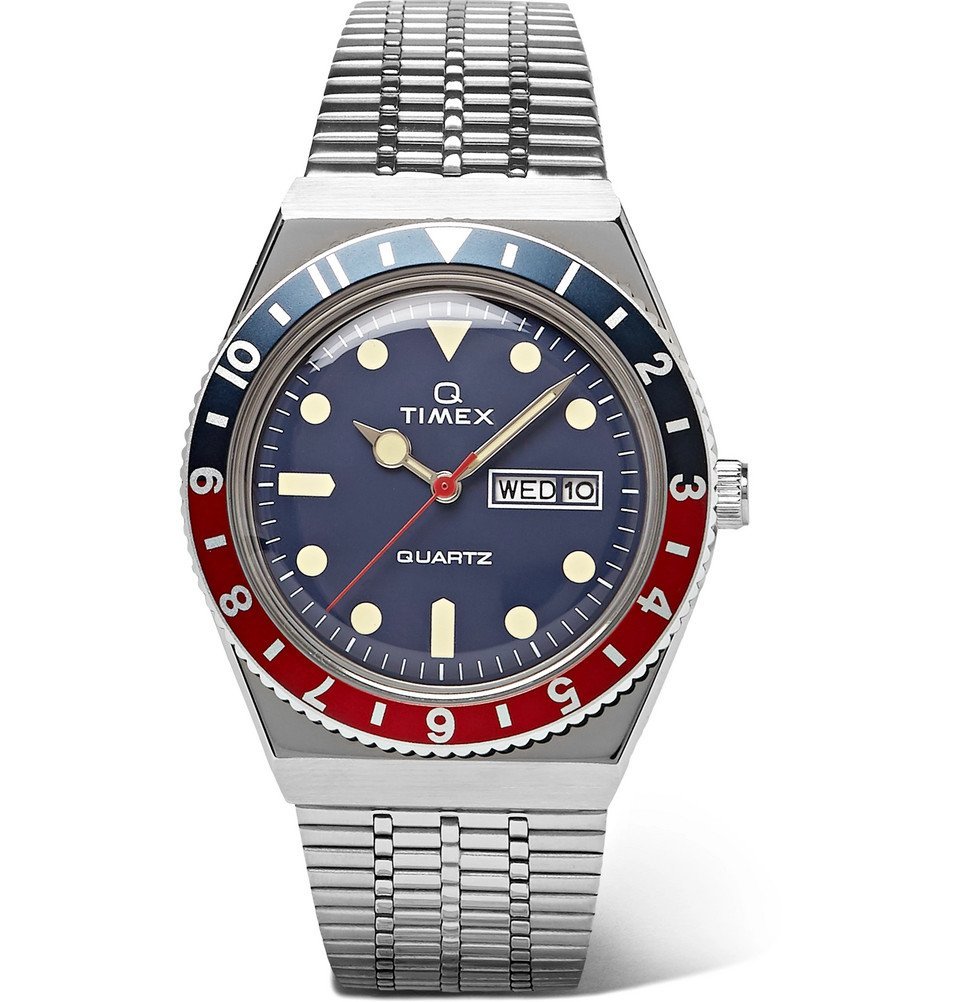 Timex - Q Stainless Steel Watch - Blue Timex