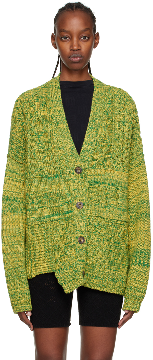AMBUSH Green Patchwork Cardigan Ambush