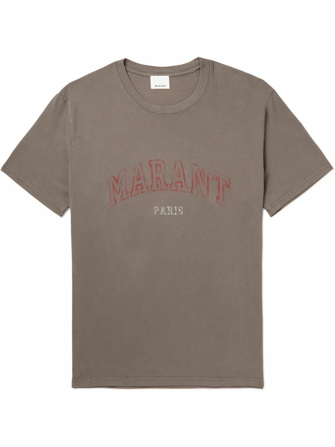 Isabel Marant - Logo-Print Cotton-Jersey T-Shirt - Gray Isabel Marant