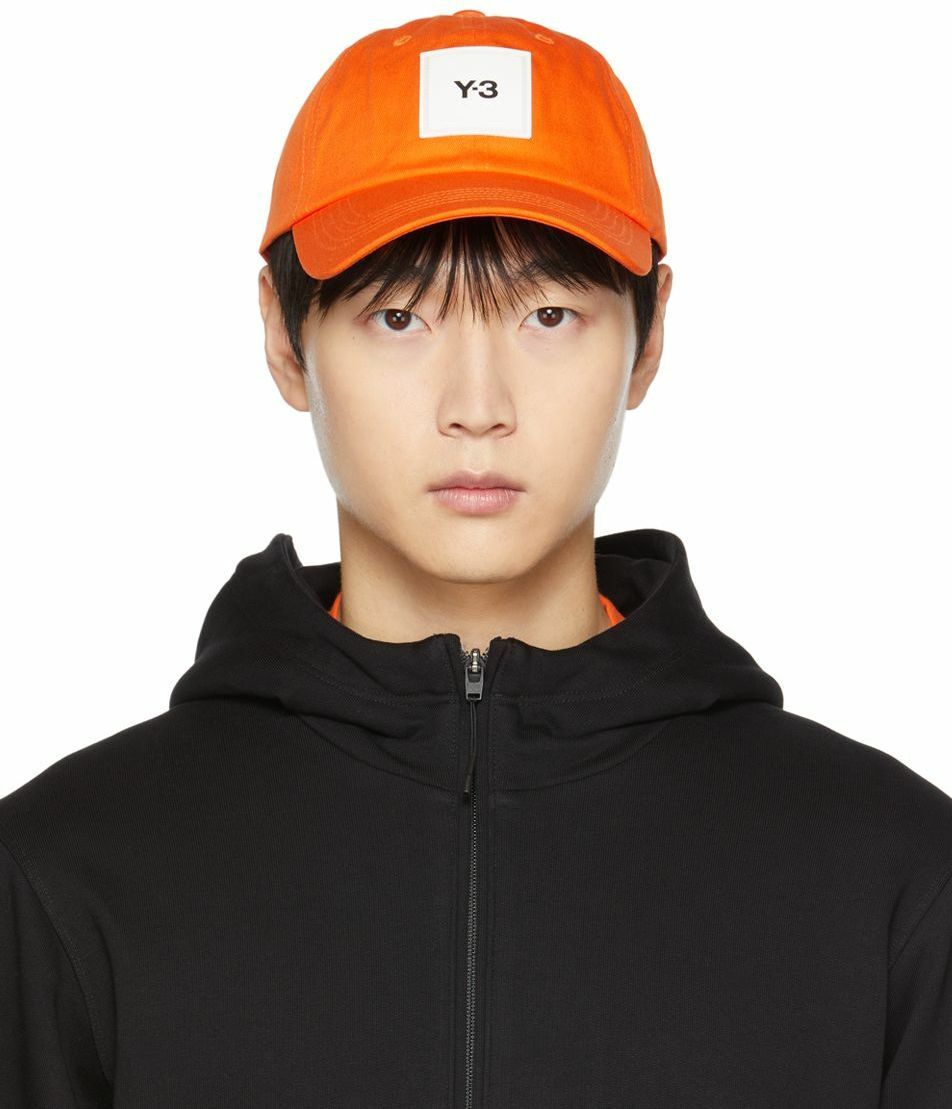 Y-3 Orange Square Label Cap Y-3