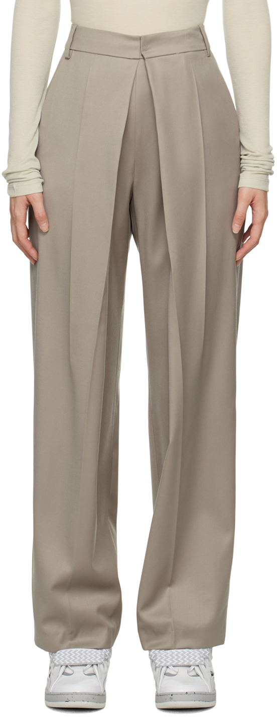 LOW CLASSIC Taupe Pleated Trousers Low Classic