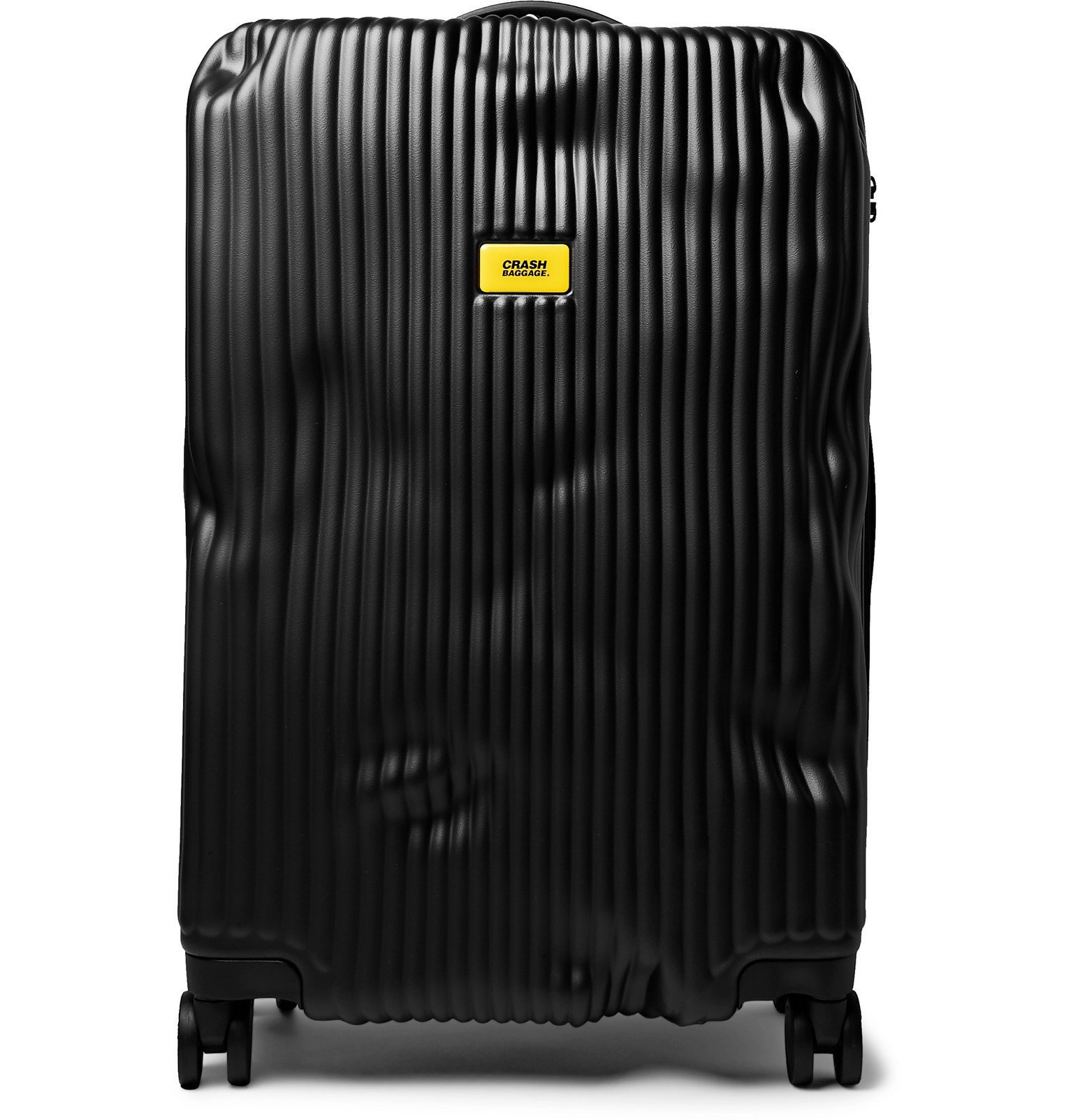 Crash Baggage - Stripe Medium Polycarbonate Suitcase - Black Crash Baggage