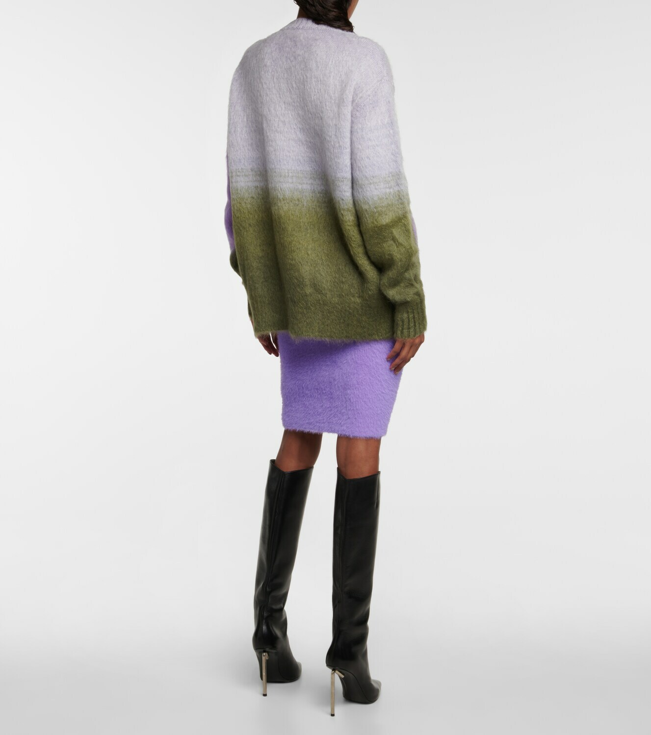 Off-White - Dégradé printed mohair-blend sweater Off-White