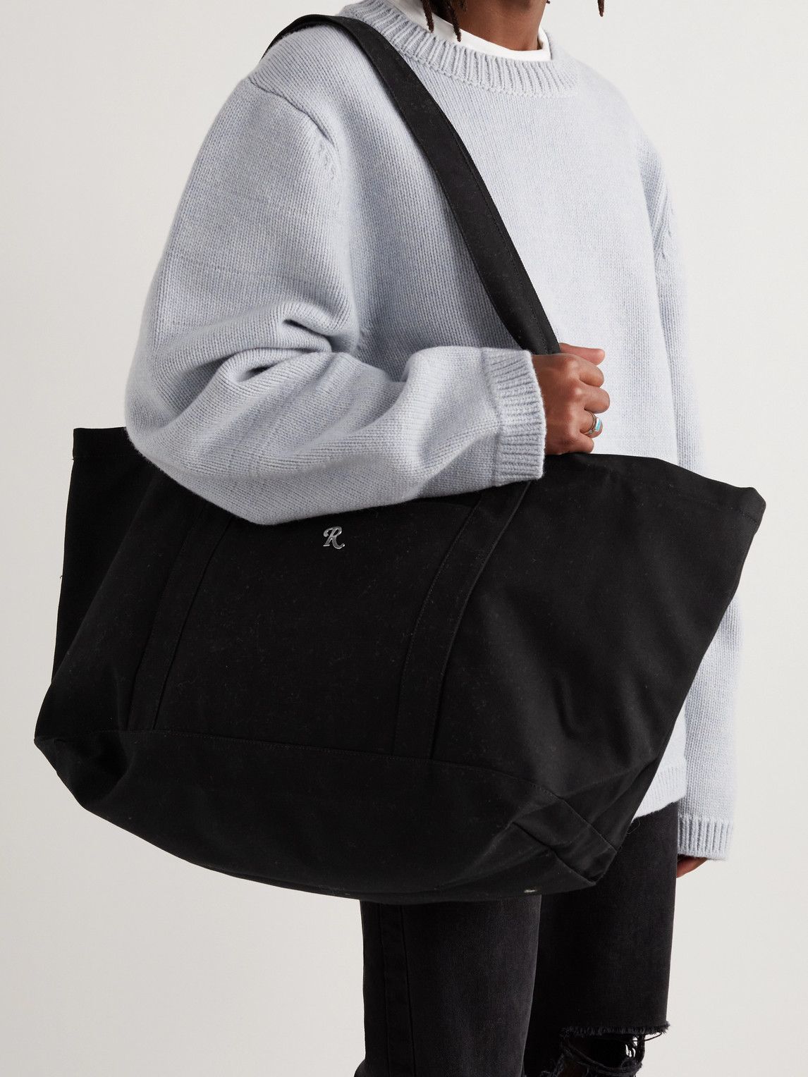 Raf Simons - Large Logo-Appliquèd Cotton-Canvas Tote Bag Raf Simons