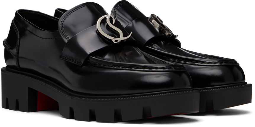 Christian Louboutin Black CL Moc Lug Loafers Christian Louboutin
