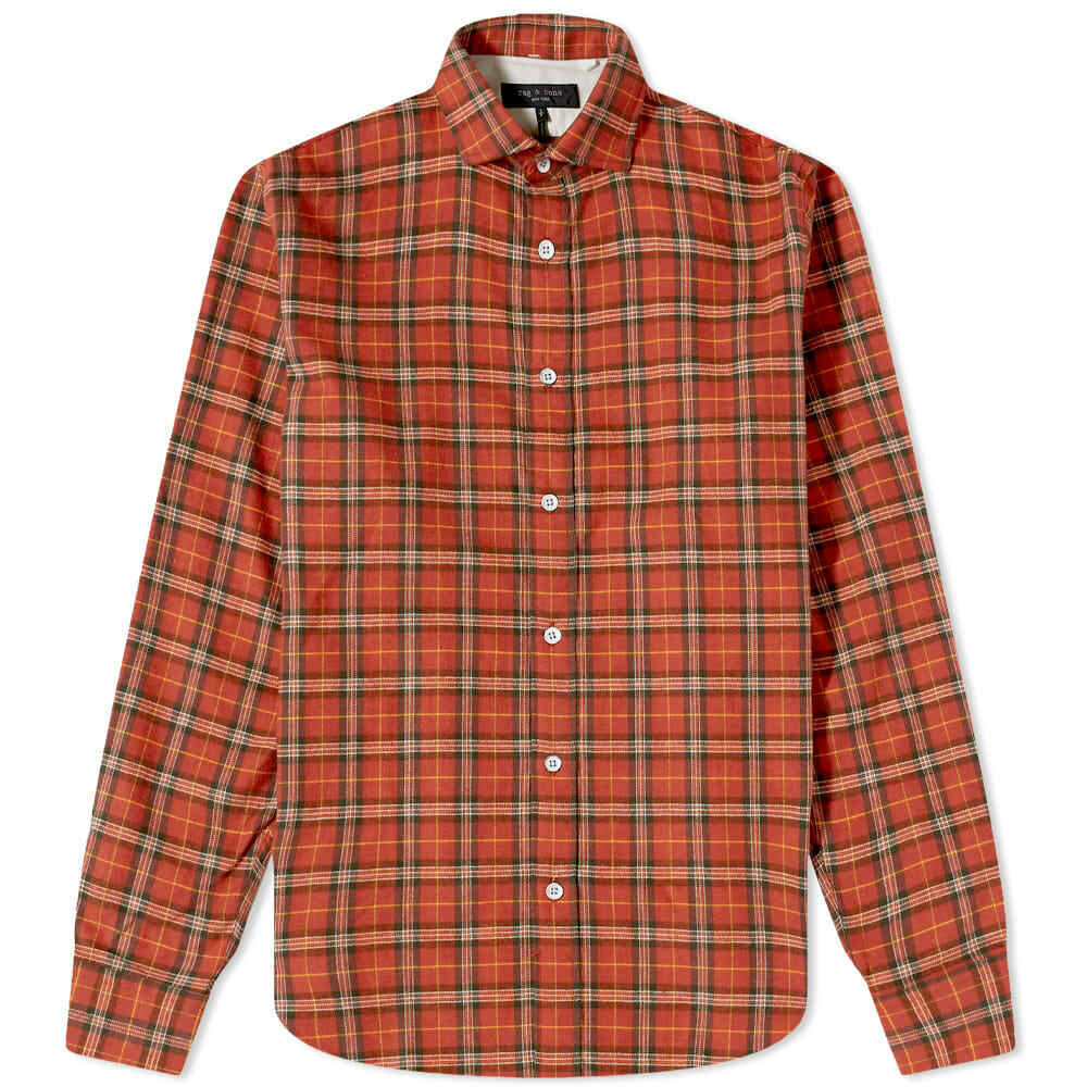 Rag & Bone Men's Pursuit Rove Button Down Shirt in Orange Multi Rag and ...