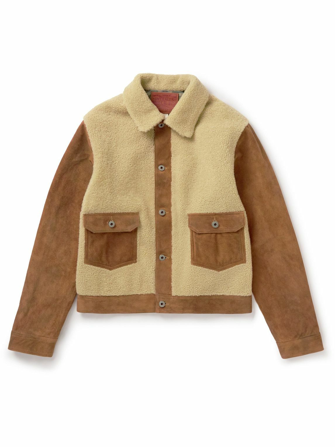 RRL - Panelled Shearling-Lined Suede Jacket - Brown RRL