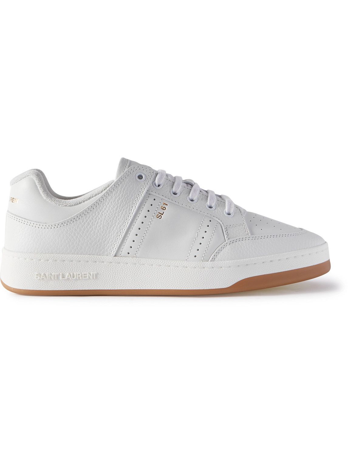 SAINT LAURENT - SL/61 Perforated Leather Sneakers - White Saint Laurent