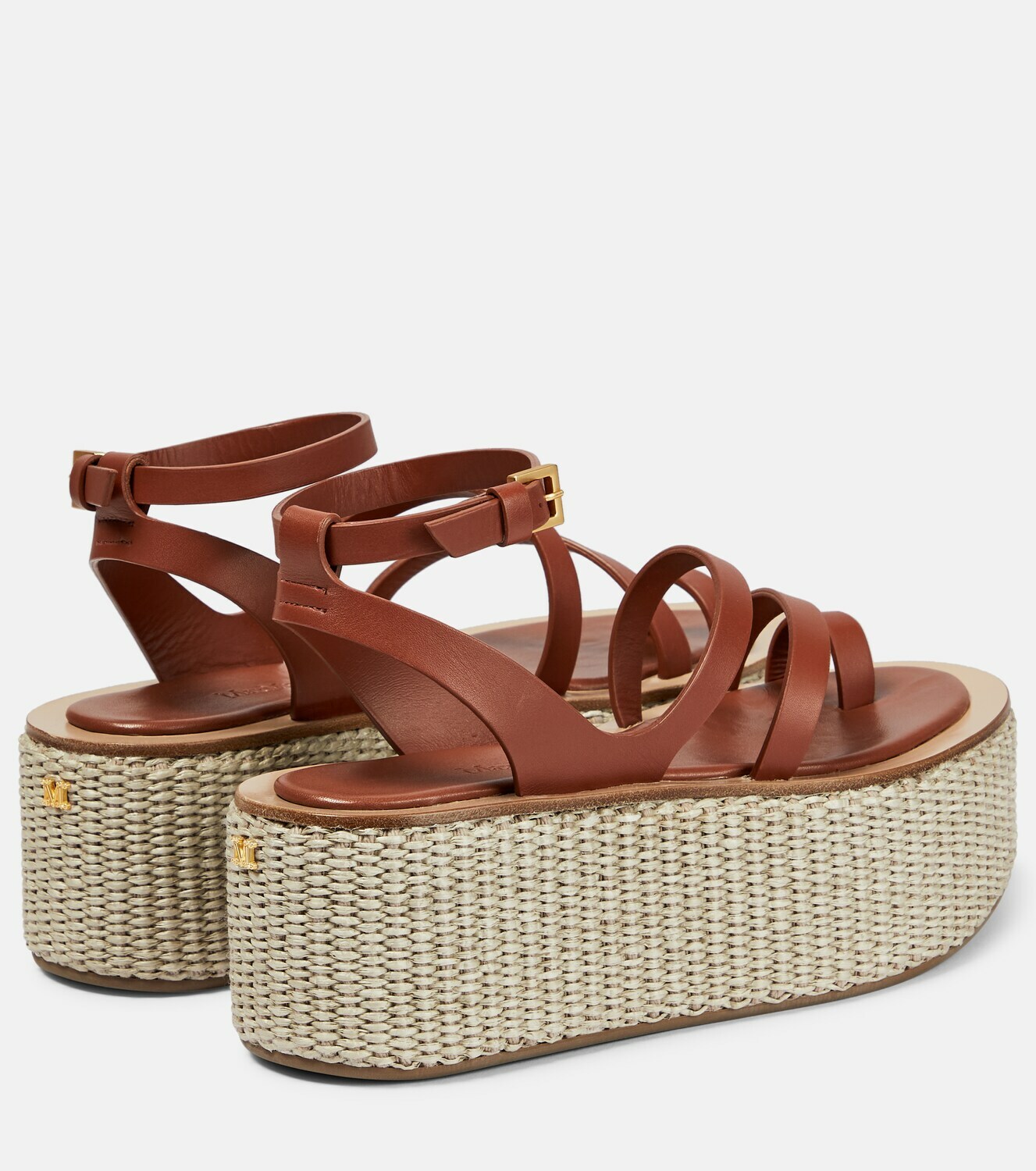 Max Mara - Biarritz leather platform espadrille sandals Max Mara