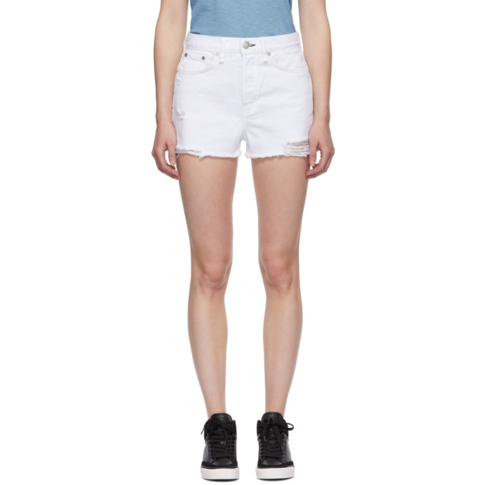 rag and bone White Maya High-Rise Shorts Rag and Bone