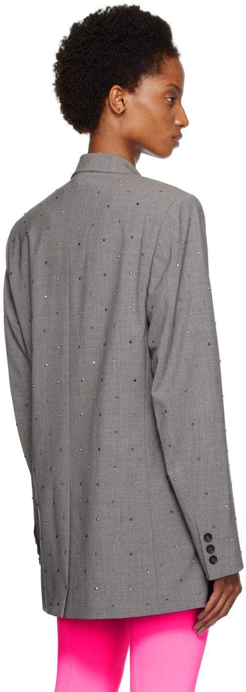 MSGM Gray Studded Blazer MSGM