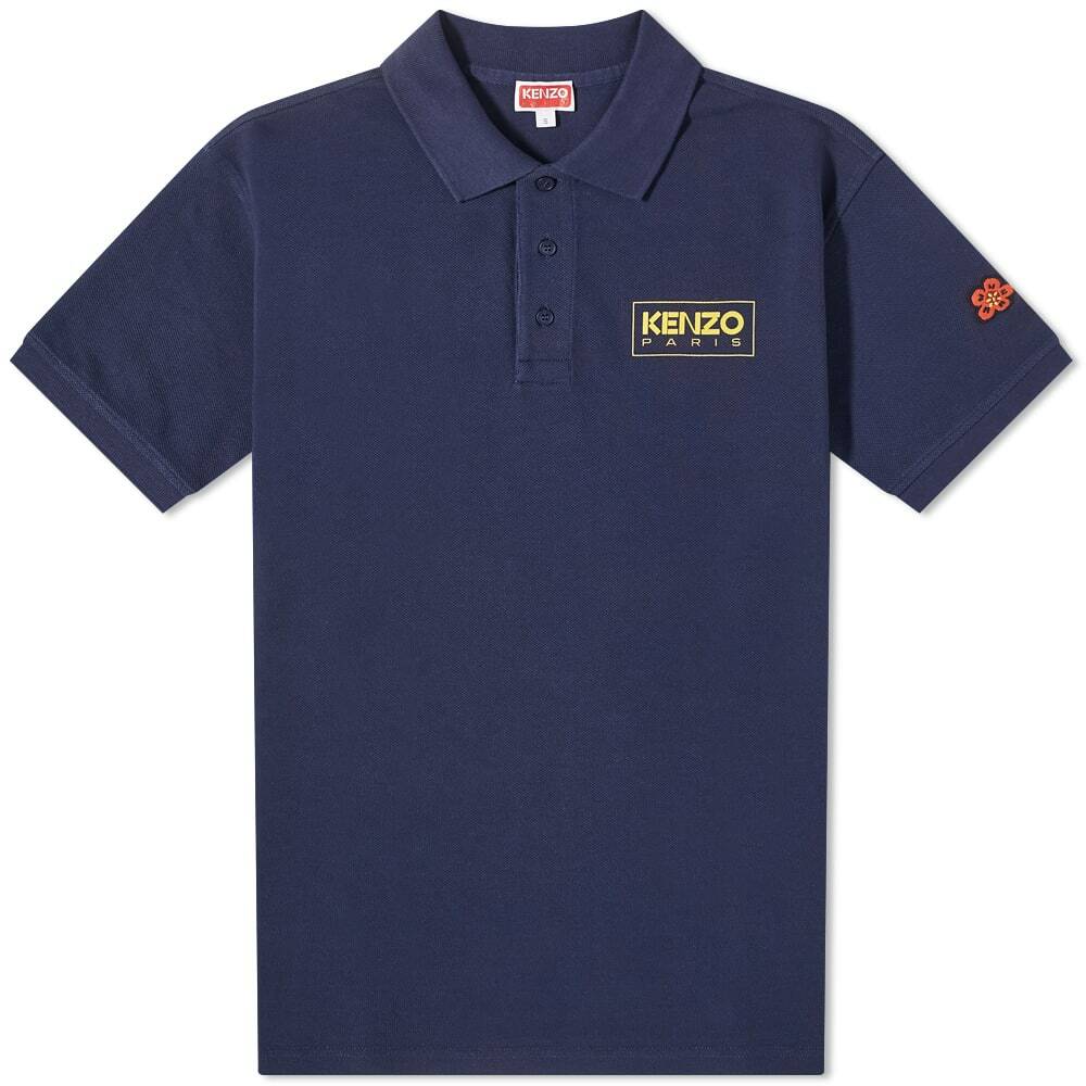 Kenzo Paris Men's Kenzo Back Logo Polo Shirt in Midnight Blue Kenzo