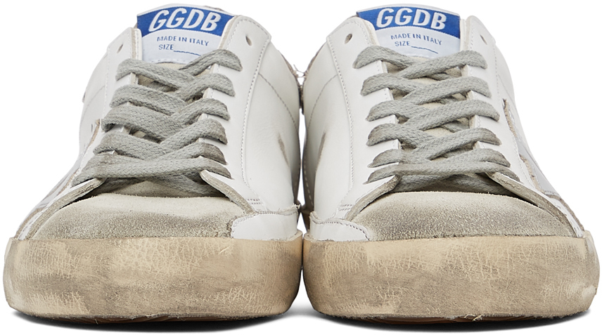 Golden Goose White & Grey Superstar Sneakers Golden Goose Deluxe Brand