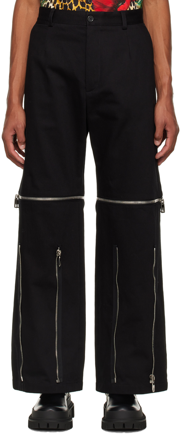 Dolce & Gabbana Black Zip Cargo Pants Dolce & Gabbana