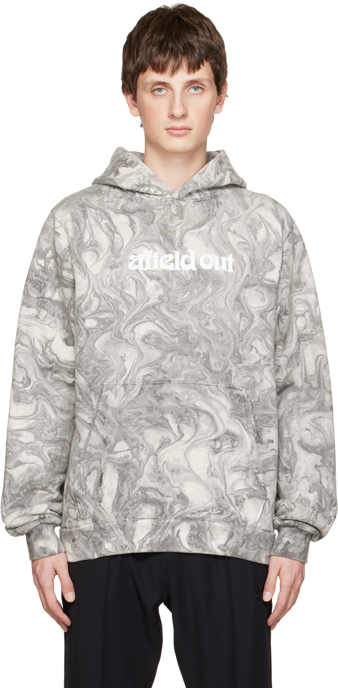Afield Out Grey Marble Hoodie Afield Out