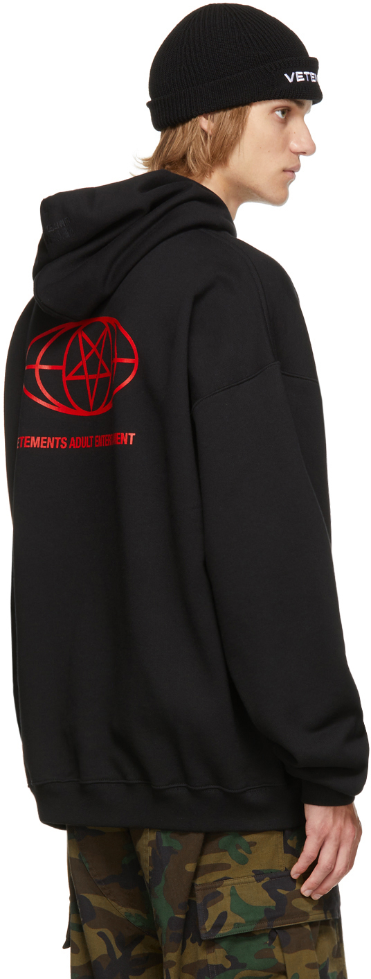 VETEMENTS Black 'Restricted' Logo Hoodie Vetements