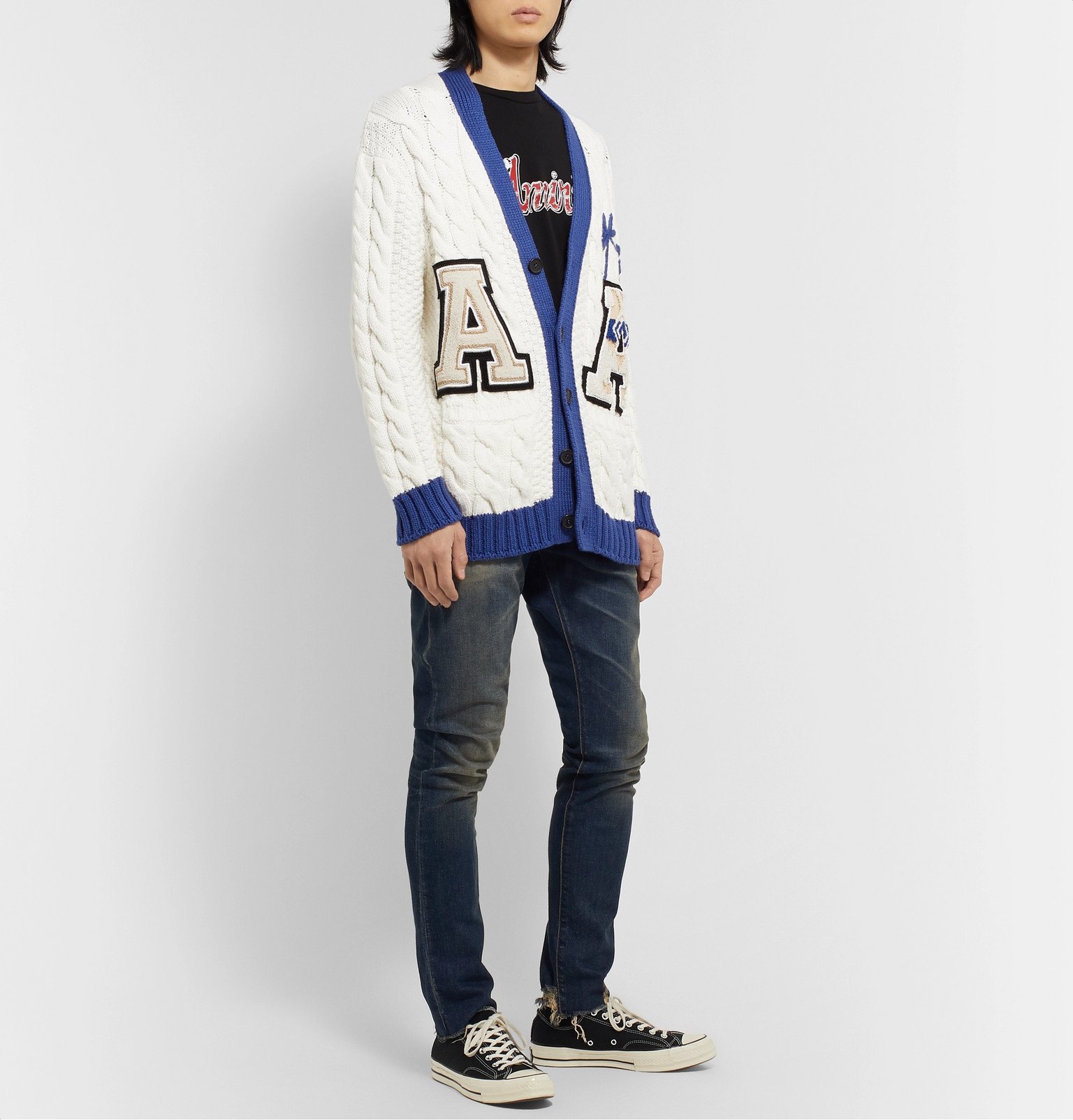 Alanui - Logo-Appliquéd Cable-Knit Cotton-Blend Cardigan - White Alanui